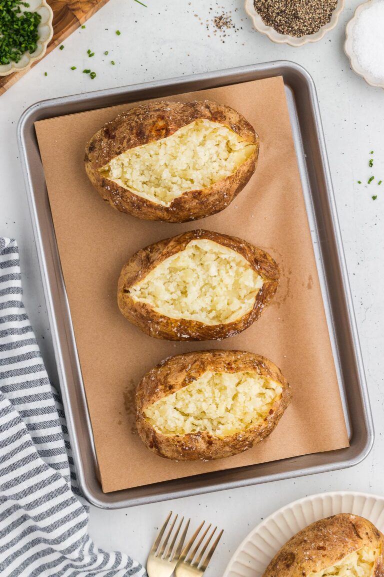 Oven Baked Potato Recipe (Crispy Outside, Fluffy Inside)