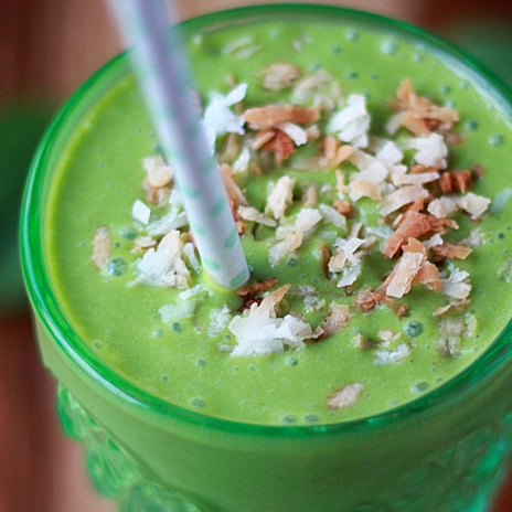 Toasted Coconut Green Smoothie - Kitchen Treaty Recipes