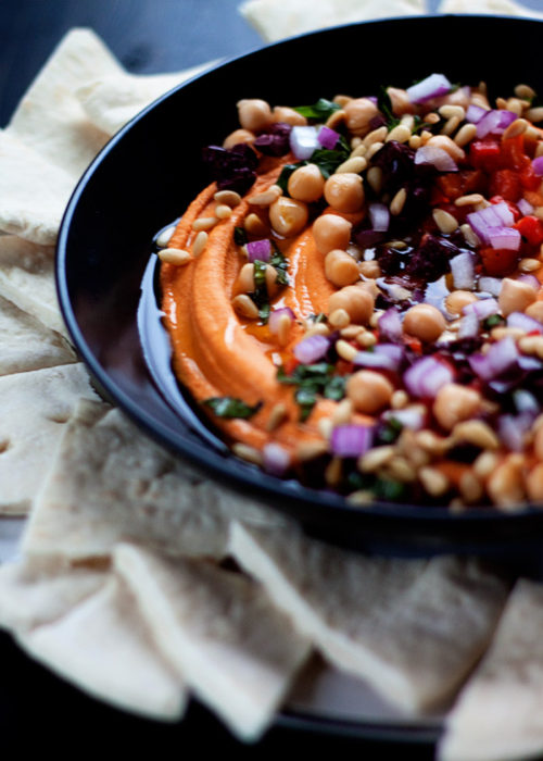Loaded Roasted Red Pepper Hummus