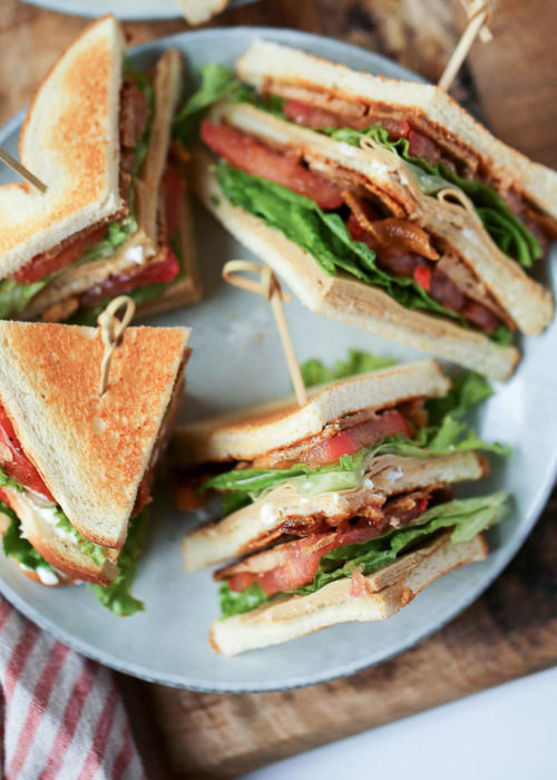 Club Sandwiches Two Ways (Vegetarian or Meaty) - Kitchen Treaty Recipes