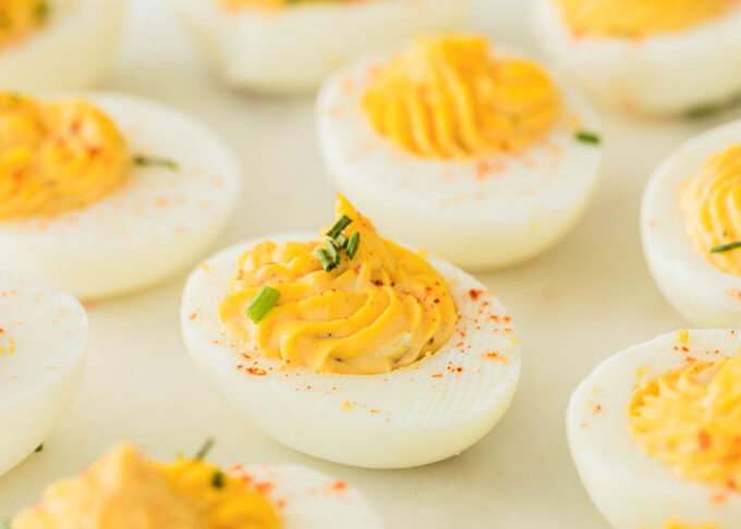 Classic Deviled Eggs with Dill Pickles Recipe