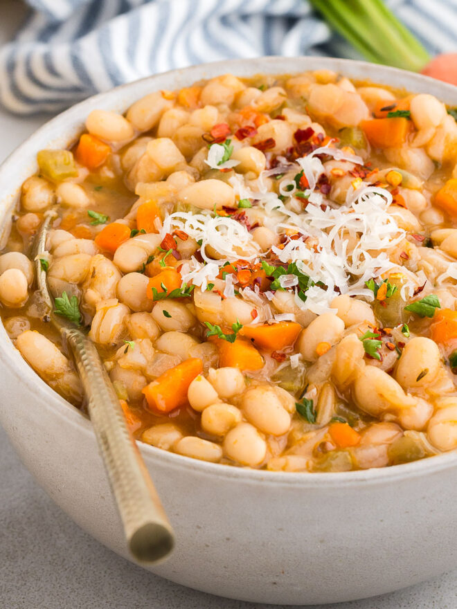 Vegetarian Navy Bean Soup Recipe (with Dried Beans)