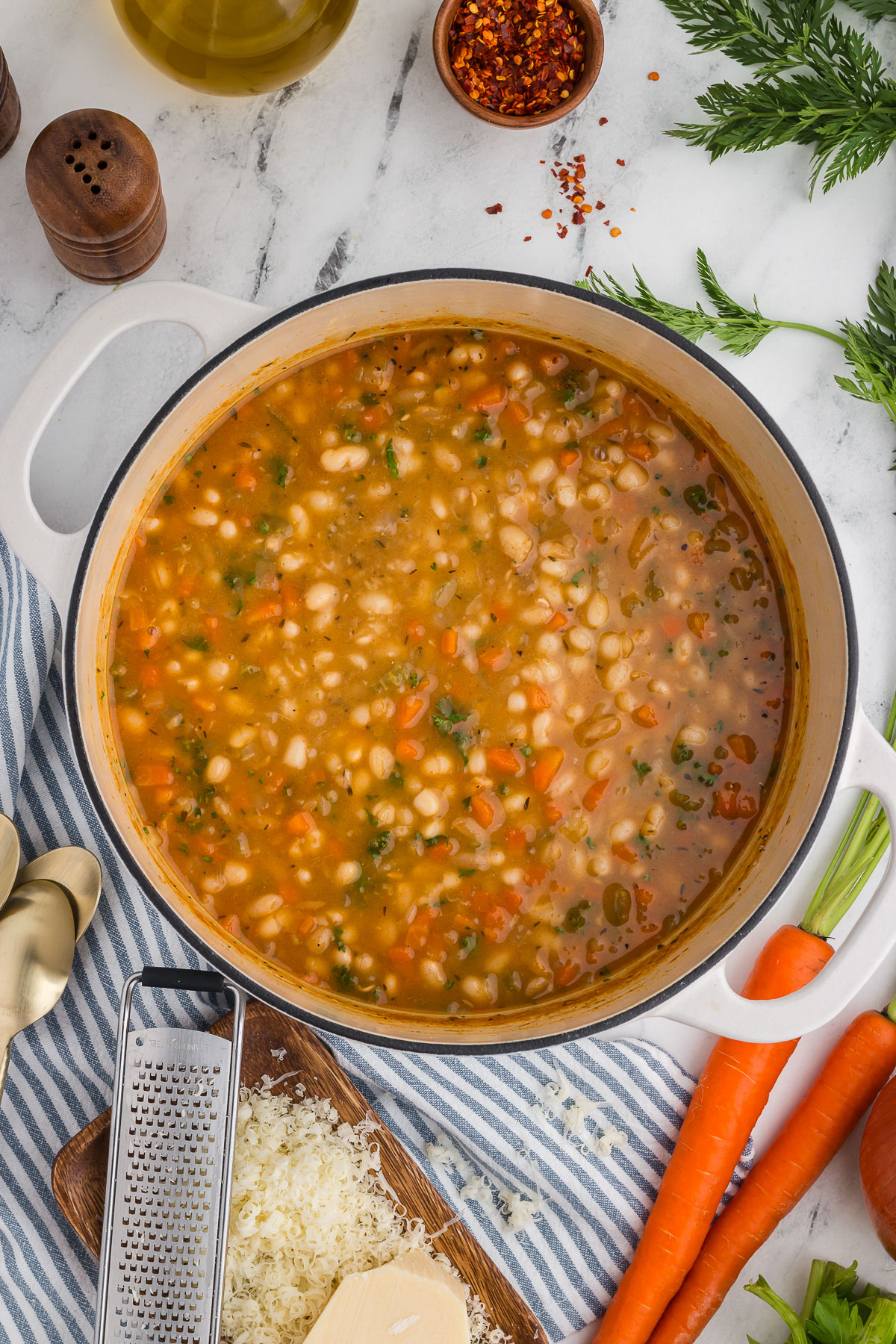 Vegetarian Navy Bean Soup Recipe (with Dried Beans)